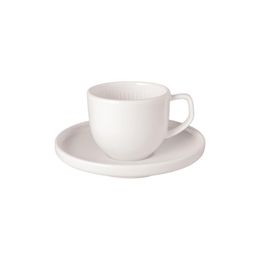 Villeroy & Boch Tasse VILLEROY & BOCH "Espressotasse mit Untertasse Afina 50 ml wei&szlig;", wei&szlig;, Porzellan, Trinkgef&auml;&szlig;e, Tasse
