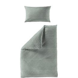 Bettw&auml;sche Bierbaum "Chic Uni", gr&uuml;n (lind), B/L: 155cm x 220cm, 1 Stk., 1 Stk., Seersucker, B/L: 40cm x 80cm, 2 Stk., Seersucker, Obermaterial: 100% Baumwolle, Bettw&auml;sche, Bettw&auml;sche, Schickes Unidesign: Modern und elegant f&uuml;r jedes Schlafzimmer