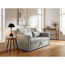 Schlafsofa OTTO HOME "STEFFO, 159 cm, 2-Sitzer, mit verstellbarer R&uuml;ckenlehne", grau, B:159cm H:92cm T:87,5cm, 100% Polyester, Sofas, Schlafsofa, Klappmechanismus, feiner Webstoff, nat&uuml;rliche Farben