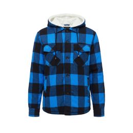 Anorak Brandit "Brandit Herren Lumberjacket Hooded", Damen, Gr. XXL, schwarz, blau, 100% Baumwolle, kariert, normal, ohne Ausschnitt, Jacken