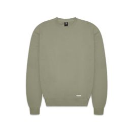 Sweater DROPSIZE "Dropsize Herren Super Heavy Blank Sweater", Herren, Gr. S, olive, 80% Baumwolle, 20% Polyester, unifarben, Rundhals, Sweatshirts Sweater