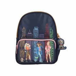 Rucksack Depesche "Rucksack CITY GIRLS TOPModel 11 x 22 x 28 cm dunkelblau", Kinder, Gr. B/H/T: 22cm x 28cm x 11cm, blau (dunkelblau), Polyester, Rucks&auml;cke Rucksack