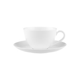 Villeroy & Boch Tasse VILLEROY & BOCH "Kaffeetasse mit Untertasse Anmut 280 ml 2er Set wei&szlig;", wei&szlig;, Porzellan, Trinkgef&auml;&szlig;e, Tasse