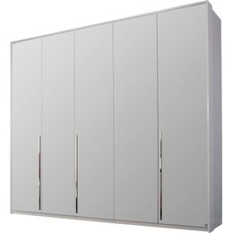 Dreht&uuml;renschrank Rauch "Kleiderschrank Schrank Garderobe W&auml;scheschrank MONTCLAR", wei&szlig; (wei&szlig;, hochglanz wei&szlig;), B:254cm H:225cm T:65cm, Holzwerkstoff, Schr&auml;nke, Dreht&uuml;renschrank, Passepartout optional mit Beleuchtung, inkl. Zubeh&ouml;r MADE IN GERMANY