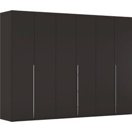 Dreht&uuml;renschrank Rauch "Kleiderschrank Schrank Garderobe W&auml;scheschrank BESTSELLER MONTCLAR", schwarz, griffe chrom, B:301cm H:223cm T:60cm, Holzwerkstoff, Schr&auml;nke, Dreht&uuml;renschrank, Front in Glas/Hochglanz/Dekor/Grauspiegel in 5 Breiten MADE IN GERMANY, Topseller
