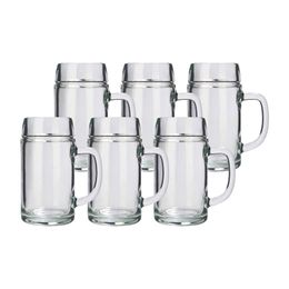 Bierkrug ST&Ouml;LZLE "Bierkr&uuml;ge STYRIA 500 ml 6er Set transparent", bunt (transparent), 6 tlg., Glas, Trinkgef&auml;&szlig;e