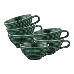 Tasse Seltmann Weiden "Teetassen Terra 140 ml 6er Set", gr&uuml;n (perlgrau), 6 tlg., Porzellan, Trinkgef&auml;&szlig;e, Tasse