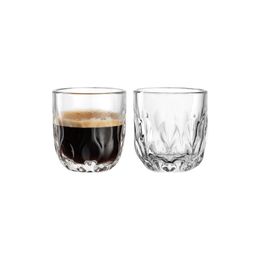 Espressoglas Leonardo "Espressogl&auml;ser (3) Gocce 60 ml 2er Set transparent", bunt (transparent), 2 tlg., Glas, Trinkgef&auml;&szlig;e