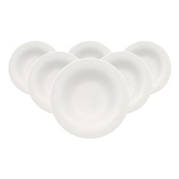 Villeroy & Boch Suppenteller VILLEROY & BOCH "Suppenteller New Cottage Basic &oslash; 23,1 cm 6er Set wei&szlig;", wei&szlig;, Speiseteller