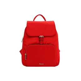 Rucksack Tamaris "Rucksack TAS Khiria", Damen, Gr. B/H/T: 26cm x 28cm x 9cm, rot (rot 600), Polyester, Rucks&auml;cke Rucksack