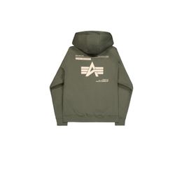 Hoodie Alpha Industries "Label Hoodie Zip Backprint", Herren, Gr. XXL, schwarz olive, Obermaterial: 80% Baumwolle, 20% Polyester, regular fit, Sweatshirts Hoodie