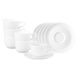 Tasse Seltmann Weiden "Kaffeetassen mit Untertassen Terra 260 ml 6er Set", wei&szlig;, 12 tlg., Porzellan, Trinkgef&auml;&szlig;e, Tasse