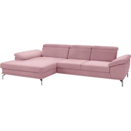 Sit & More Ecksofa SIT & MORE "Scorpio L-Form", rosa (altrosa), B:311cm H:85cm T:181cm, Sofas, Ecksofa, inklusive Sitztiefenverstellung, wahlweise mit Kopfverstellung