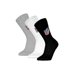 Kurzsocken NFL "Socken NFL SHIELD 3Pack Crew Socks 3er Pack", Damen, Gr. 39-42, bunt (wei&szlig;, grau, schwarz), Obermaterial: 61% Baumwolle CO. 35% Polyester PES. 4% Elasthan EL., Socken