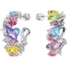 Paar Creolen Swarovski "Schmuck Geschenk Gema Ohrringe", bunt (metallfarben, blau, rosa, lila, gelb, gr&uuml;n, flieder, blau, rosa, lila, gelb, gr&uuml;n, flieder), Ohrringe, Damen, 30mm, Metall, mit Swarovski Kristall