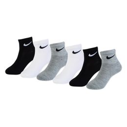Sportsocken Nike Sportswear "NHN NIKE BASIC PACK QUARTER", M&auml;dchen, wei&szlig; (wei&szlig;, schwarz g), Obermaterial: 97% Polyester, 3% Elasthan, Socken Sportsocken, f&uuml;r Kinder von 5 bis 7 Jahren, sportlicher Stil, elastisch
