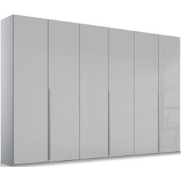 Dreht&uuml;renschrank Rauch "Kleiderschrank Schrank Garderobe W&auml;scheschrank PURISMA Glasfront", grau (seidengrau, glas seidengrau), B:301cm H:223cm T:60cm, Holzwerkstoff, Schr&auml;nke, Dreht&uuml;renschrank, schlichte Eleganz, mit umfangreicher Innenausstattung MADE IN GERMANY