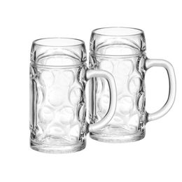 Bierkrug Van Well "Bierkr&uuml;ge geeicht M&uuml;nchen 0,5 Liter 2er Set transparent", bunt (transparent), 2 tlg., Glas, Trinkgef&auml;&szlig;e