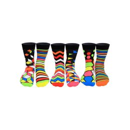 Kurzsocken United Oddsocks "Socken 3er Pack", Herren, Gr. 39-46, bunt (socks addict), Obermaterial: 80% Baumwolle CO. 19% Polyamid PA. 1% Elasthan EL., Socken