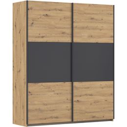 Schwebet&uuml;renschrank Rauch "Kleiderschrank Schrank Garderobe Garderobenschrank W&auml;scheschrank NEO", grau (eiche artisan, graumetallic), B:175cm H:210cm T:59cm, Holzwerkstoff, Schr&auml;nke, Schwebet&uuml;renschrank, mit gro&szlig;z&uuml;gigem Stauraum und vielf&auml;ltigen Farbkombinationen