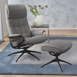 stressless "London" Set, Relaxsessel mit Hocker, mit Hocker, High Back, mit Star Base, Gestell Schwarz