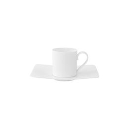 Villeroy & Boch Tasse VILLEROY & BOCH "Espressotasse mit Untertasse Modern Grace 60 ml wei&szlig;", wei&szlig;, Porzellan, Trinkgef&auml;&szlig;e, Tasse