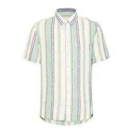 Kurzarmhemd Blend "Kurzarmhemd BHBOBBY Shirt stripe", Herren, Gr. L, N-Gr, gr&uuml;n (malachite gr&uuml;n), Obermaterial: 55% Leinen LI. 45% Viskose CV., Hemden