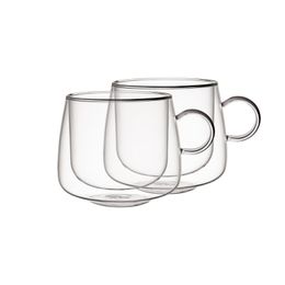 Villeroy & Boch Thermoglas VILLEROY & BOCH "Cappuccino-Gl&auml;ser Artesano Hot & Cold 250 ml 2er Set transparent", bunt (transparent), 2 tlg., Glas, Trinkgef&auml;&szlig;e