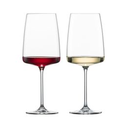 Weinglas ZWIESEL GLAS "Weingl&auml;ser Vivid Senses 660 ml 2er Set transparent", bunt (transparent), 2 tlg., Glas, Trinkgef&auml;&szlig;e, Weinglas