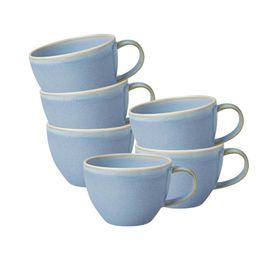 Tasse "Kaffeetassen Crafted 247 ml 6er Set", blau (blauberry), 6 tlg., Porzellan, LIKE. BY VILLEROY & BOCH, Trinkgef&auml;&szlig;e, Tasse