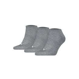 Sneakersocken Puma "Socken Cushioned Sneaker 3P 3er Pack", Damen, Gr. 35-38, grau, Obermaterial: 83% Baumwolle CO. 16% Polyamid PA. 1% Elasthan EL., Socken Sneakersocken
