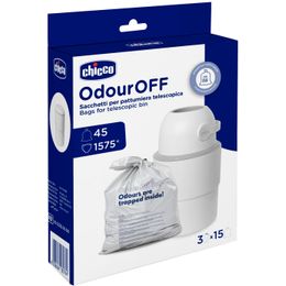 Windeleimer Chicco "M&uuml;llbeutel f&uuml;r Odour Off 3x15 St&uuml;ck", Baby, Gr. B/H/T: 48cm x 65cm, transparent, Kunststoff, M&uuml;lleimer