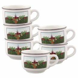 Villeroy & Boch Tasse VILLEROY & BOCH "Teetassen Design Naif 250 ml 6er Set bunt", bunt, Porzellan, Trinkgef&auml;&szlig;e, Tasse