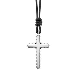 CAI Kette mit Anh&auml;nger CA&Iuml; "925/- Sterling Silber Kreuz", silbergrau, Halsketten, Herren, 55cm, Silber 925 (Sterlingsilber), L: 55 B: 19mm, gl&auml;nzend, B:19mm