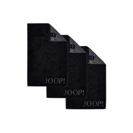JOOP! G&auml;stehandtuch JOOP "G&auml;stetuch Classic Frottier 3er Pack", schwarz, B:30cm, Obermaterial: 100% Baumwolle CO., Handt&uuml;cher
