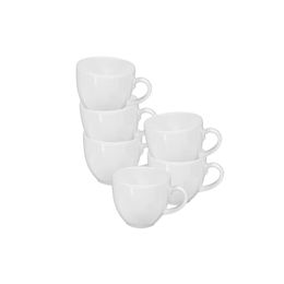 Espressotasse Seltmann Weiden "Espressotassen Rondo/Liane 0,11 l 6er Set wei&szlig;", wei&szlig;, Porzellan, Trinkgef&auml;&szlig;e, Espressotasse