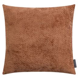 Dekokissen MAGMA HEIMTEX "ARLO Kissen 45x45", kupfer, unifarben, B:45cm H:8cm L:45cm, Chenille, Faserb&auml;llchen (Polyester), Polyester, Dekokissen_Sitzkissen_Kissenh&uuml;llen, Luxuri&ouml;ses Zierkissen mit samtiger Struktur in zeitlosem Design