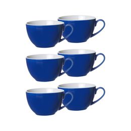 Ritzenhoff & Breker Tasse RITZENHOFF & BREKER "Kaffeetassen Doppio 200 ml 6er Set", blau (indigo blau), Porzellan, Trinkgef&auml;&szlig;e, Tasse
