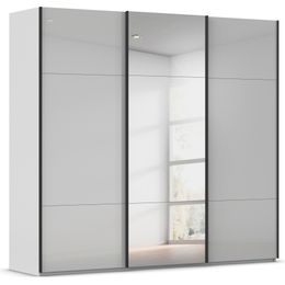 Schwebet&uuml;renschrank Rauch "Kleiderschrank Schrank Garderobe Schlafzimmerschrank CONTIDO", grau (seidengrau, glas seidengrau), B:242cm H:223cm T:68cm, Holzwerkstoff, Schr&auml;nke, Schwebet&uuml;renschrank, aus hochwertigem Material in 6 Breiten 2 Griff-Farben MADE IN GERMANY