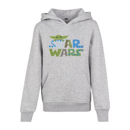Kapuzenpullover MisterTee "MisterTee Herren Kids Star Wars Colorful Logo Hoody", Jungen, Gr. 110/116, erdgrau, 65% Baumwolle, 35% Polyester, unifarben, normal, ohne Ausschnitt, Pullover Kapuzenpullover
