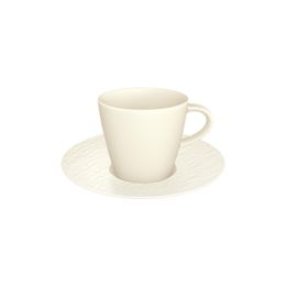 Villeroy & Boch Tasse VILLEROY & BOCH "Espressotasse mit Untertasse Manufacture Rock 60 ml / &oslash; 12,1 cm wei&szlig;", wei&szlig;, 1 tlg., Porzellan, Trinkgef&auml;&szlig;e, Tasse
