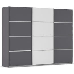Kleiderschrank Rauch "Schwebet&uuml;renschrank OTTO&acute;s Choice Garderobe Schrank TOP ANGEBOT Avola", grau (graumetallic, alpinwei&szlig;, leisten chrom), B:271cm H:229cm T:62cm, Holzwerkstoff, Schr&auml;nke, Kleiderschrank, mit eleganten Zierleisten in Chrom, Schwarz oder Wei&szlig; MADE IN GERMANY