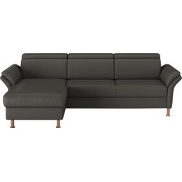 Ecksofa Home Affaire "Calypso L-Form", grau (anthrazit), B:260cm H:85cm T:172cm, 100% Polyester, Sofas, Ecksofa, mit motorischen Funktionen im Sofa und Recamiere