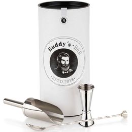 Cocktail-Set BUDDY'S "Gin Tonic Set Basic", silber, Edelstahl, Cocktail-Sets, Cocktail-Set, 1 Barl&ouml;ffel, 1 Barma&szlig;, 1 Eisschaufel