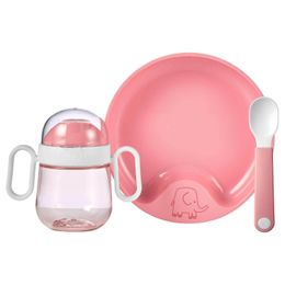 Kindergeschirr-Set Mepal "Babygeschirr Mio 3er Set", pink (deep pink), Kunststoff, Geschirr-Sets