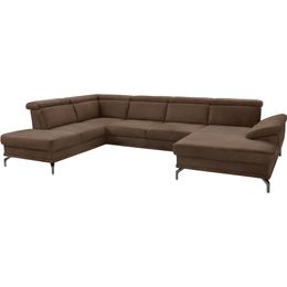 Sit & More Wohnlandschaft SIT & MORE "Scorpio U-Form", braun, B:353cm H:85cm T:236cm, Sofas, Wohnlandschaft, inklusive Sitztiefenverstellung, mit Kopf- und Armteilverstellung