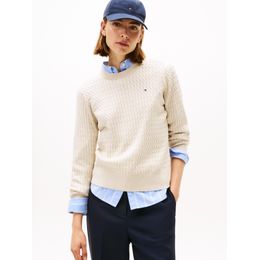 Tommy Hilfiger "CO CABLE C-NK LS SWEATER" Baumwolle, mit Zopfmuster