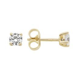 Paar Ohrstecker Firetti "Schmuck Geschenk Gold 333 Ohrschmuck Ohrringe Solit&auml;r Lab Grown", gelbgoldfarben, Ohrringe, Damen, 4mm, 0,5 VS = sehr kleine Einschl&uuml;sse, Diamanten Gelbgold 333, Diamanten, Gelbgold 333, mit Brillanten