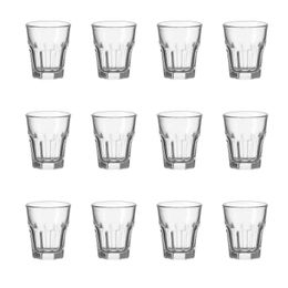 Schnapsglas Leonardo "Schnapsgl&auml;ser Rock 50 ml 12er Set transparent", bunt (transparent), Glas, Trinkgef&auml;&szlig;e