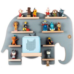 Wandregal BOARTI "Regal Elefant Kinder Toniebox Tonies Figuren", grau, B:54cm T:19cm, Regale, Wandregal
